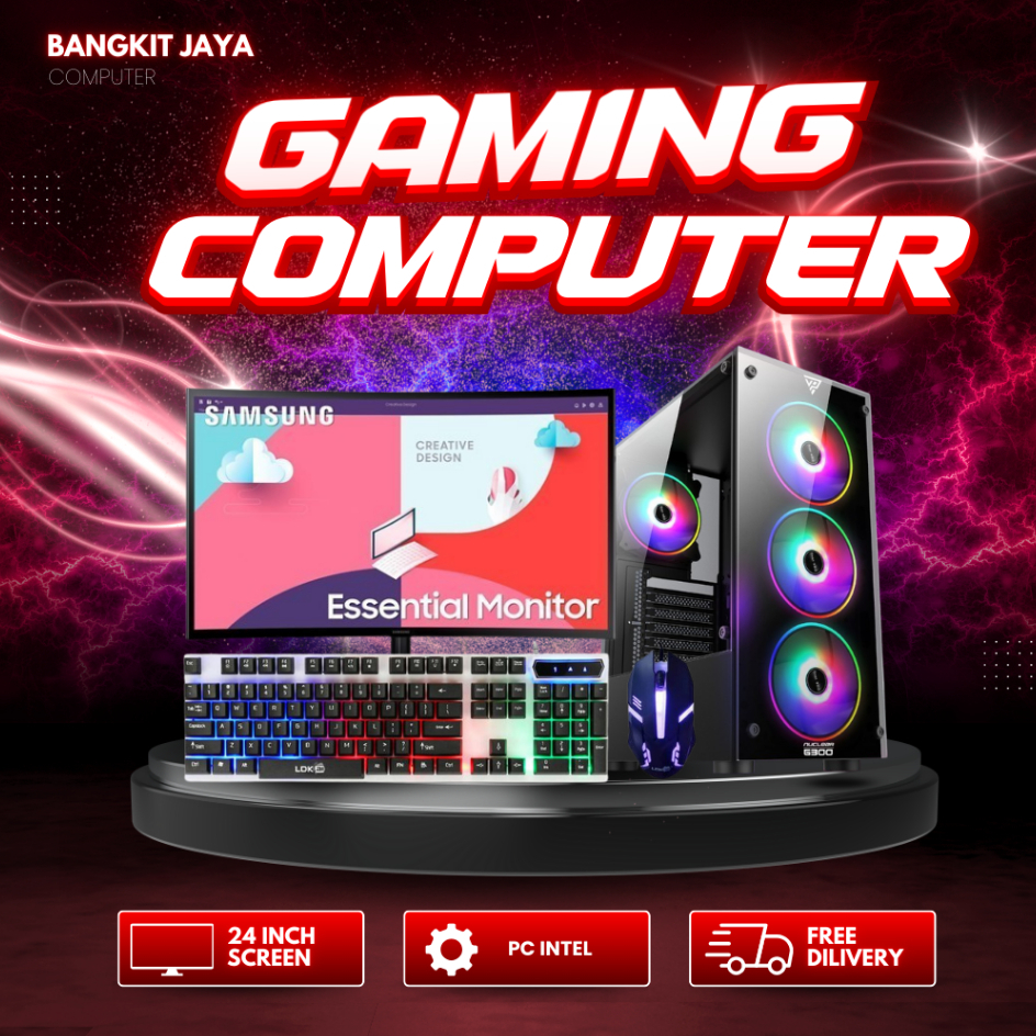 Jual Pc Gaming Fullset Core i5 6400 Ram 8GB HDD SSD GTX 1050 TI Monitor ...