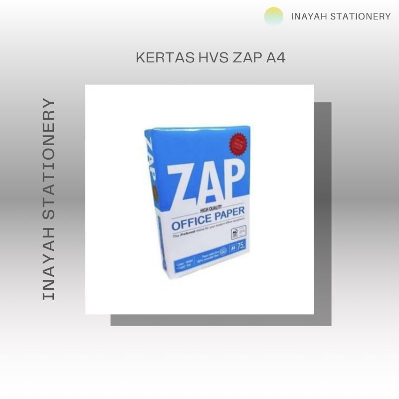 Jual KERTAS HVS ZAP A4 OFFOCE PAPER 1 RIM 500 LEMBAR Stationery ...