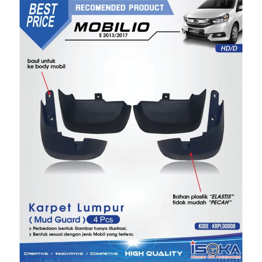 Jual Mud Guard Karpet Lumpur Mobil Mobilio Tipe E dan Prestige | Shopee ...