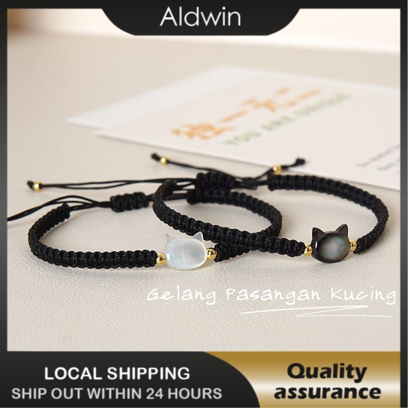 Jual Gelang Giok Couple Keberuntungan Adjustable Mewah Kucing Shell ...