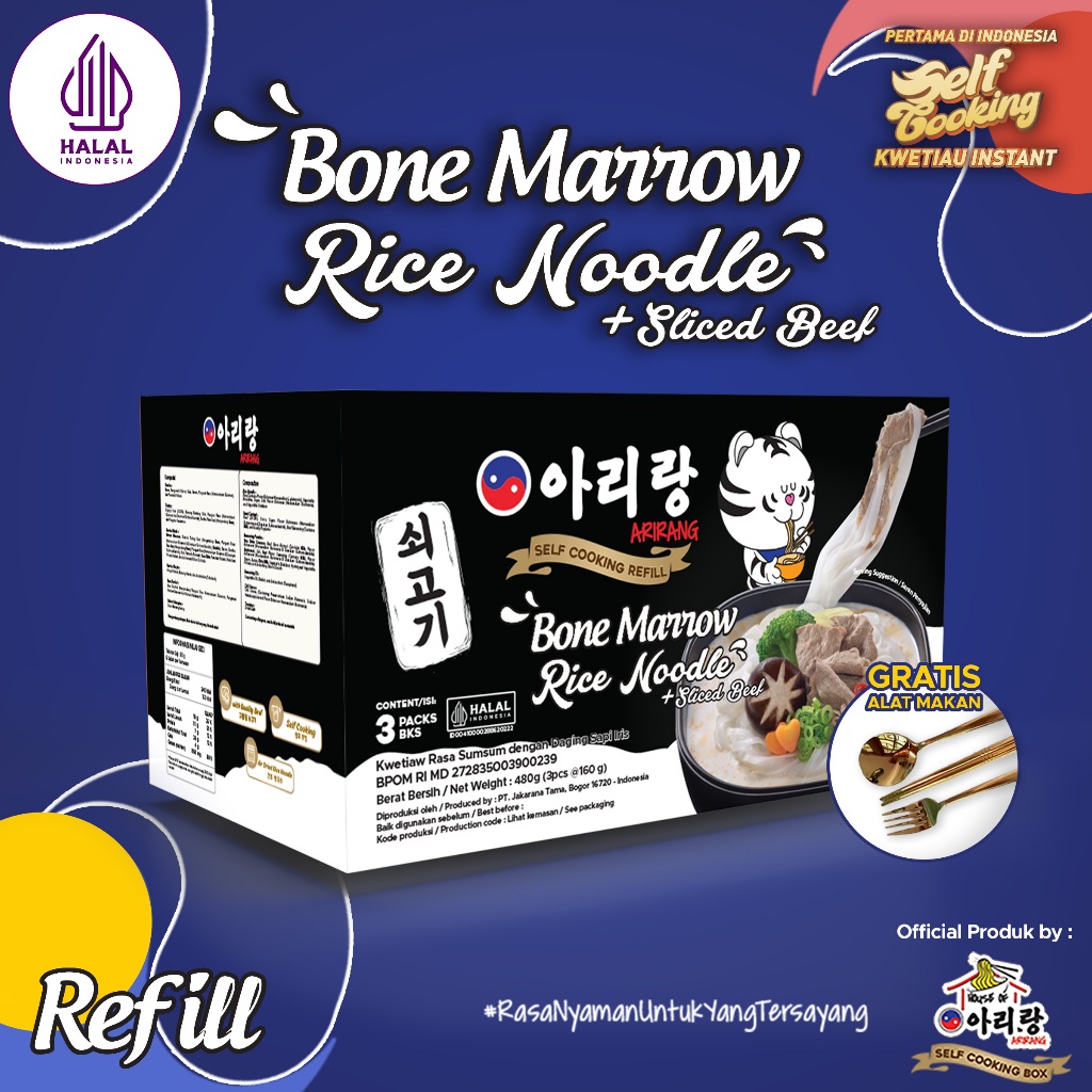 Jual Arirang Self Cooking Refill Bone Marrow Rice Noodle 480gr (3PCS ...