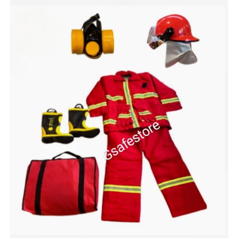 Jual FULL SET BAJU PEMADAM KEBAKARAN+CELANA/SARUNG TANGAN/HELM/SEPATU ...