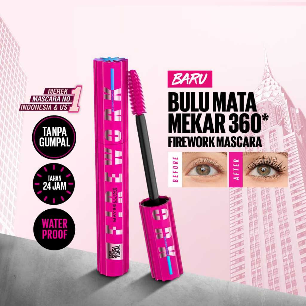 Jual Maybelline Firework Waterproof Mascara 6ml - Bulu Mata Mekar Tahan ...
