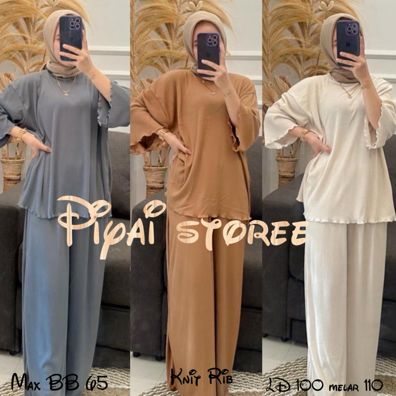 Jual SET KNIT RIB PREMIUM/SETELAN WANITA KNIT/SETCEL WANITA/Loren one ...