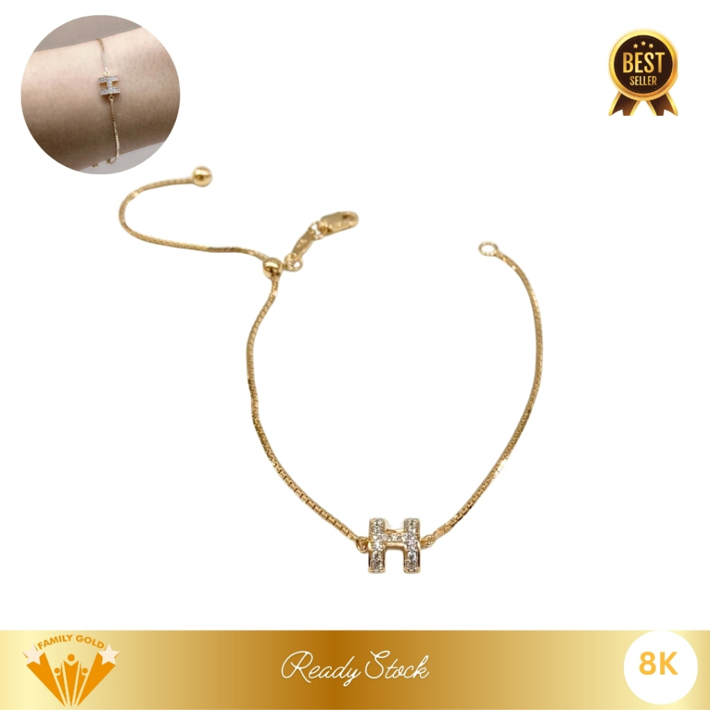 Jual Gelang Emas Kadar 8K Model Italy Pop Herm*s Serut Adjustable ...