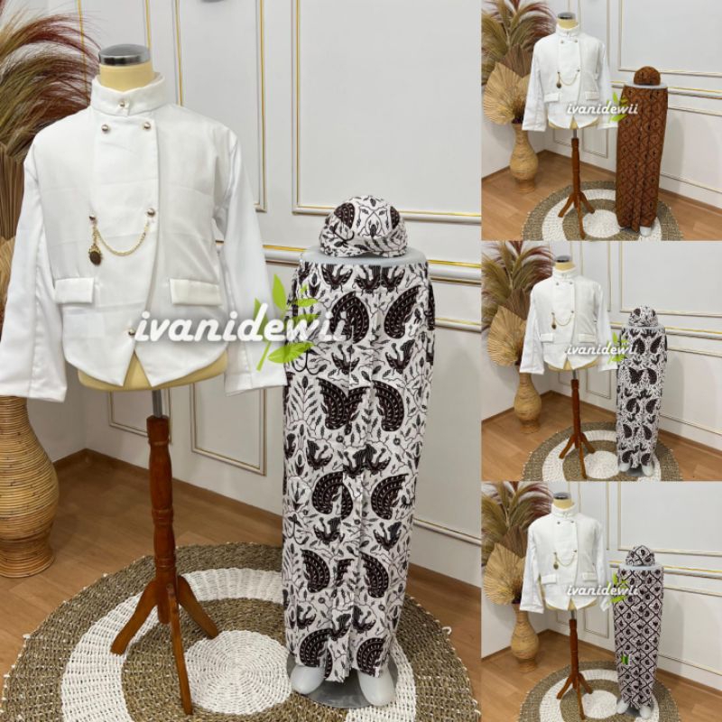 Jual (1set, Cowok) Pakaian Adat Jawa / Beskap + Jarik + Blangkon + Free ...