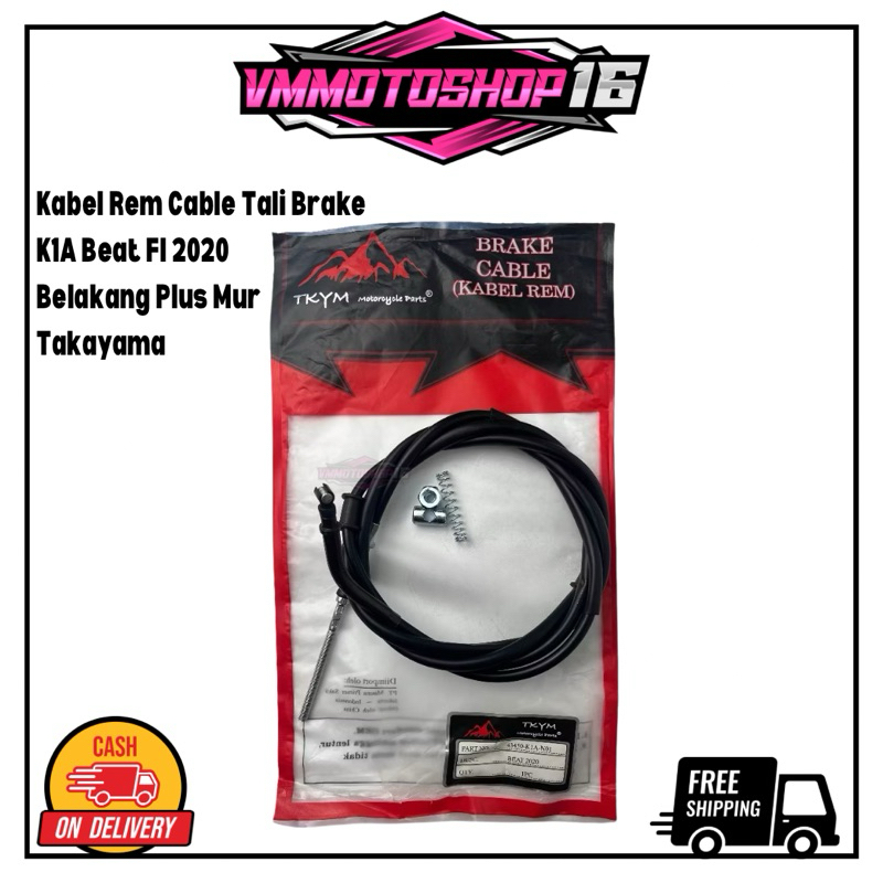 Jual Kabel Rem Cable Tali Brake K1A Beat FI 2020 Belakang Plus Mur ...