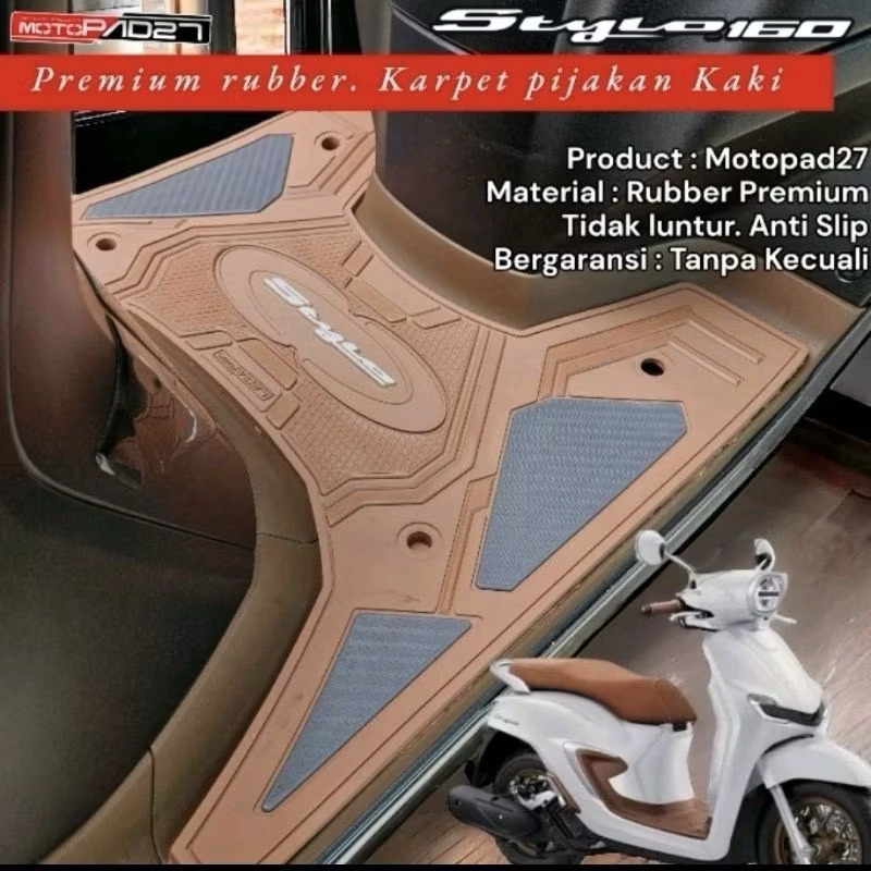 Jual Motopad27 Karpet pijakan alas kaki motor Honda Stylo 160 bahan full karet premium tipe v1 ...