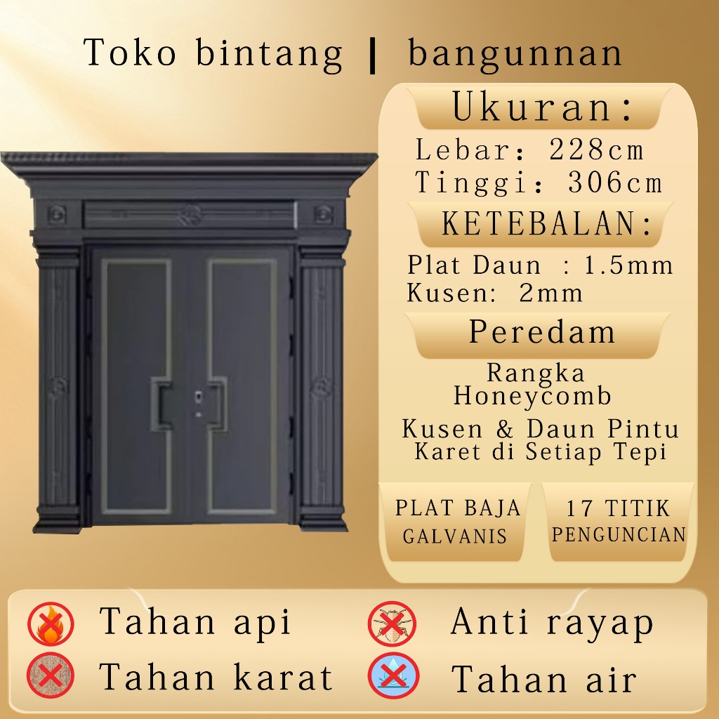 Jual Pintu Plat Baja Double Kupu Tarung Utama Pintu Kamar / Pintu Baja ...