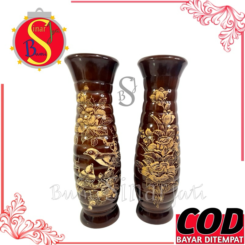 Jual Pot Bunga Kayu Jati - Tempat Payung - Guci Kayu Jati - Vas Ulir ...