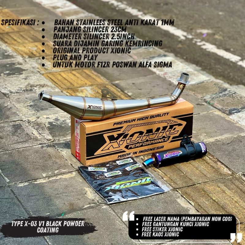 Jual Knalpot FIZ R F1ZR Force1 Poswan Alfa Sigma Xionic Performance Type X-03 V1 Black Powder ...