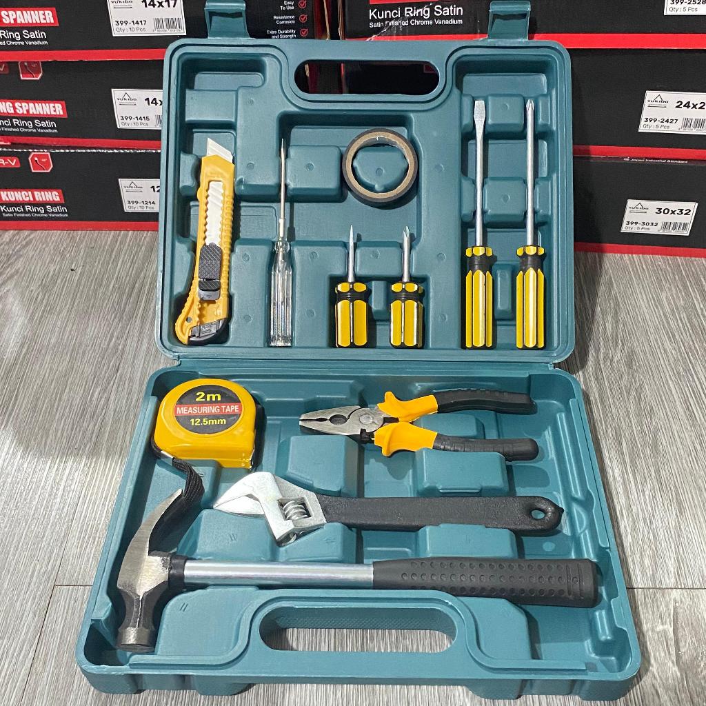 Jual Tool Box Set Perkakas Palu Tang Obeng Kunci Pas Cutter | Shopee ...