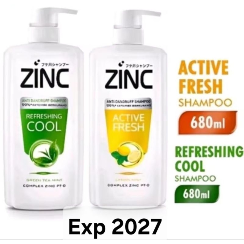 Jual Zinc Shampoo Refreshing Cool/Active Fresh Botol 680 ml | Shopee ...
