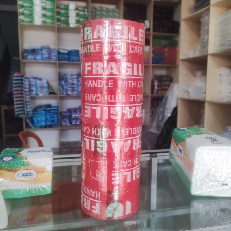 Jual Lakban/Selotip Fragile merah | Shopee Indonesia