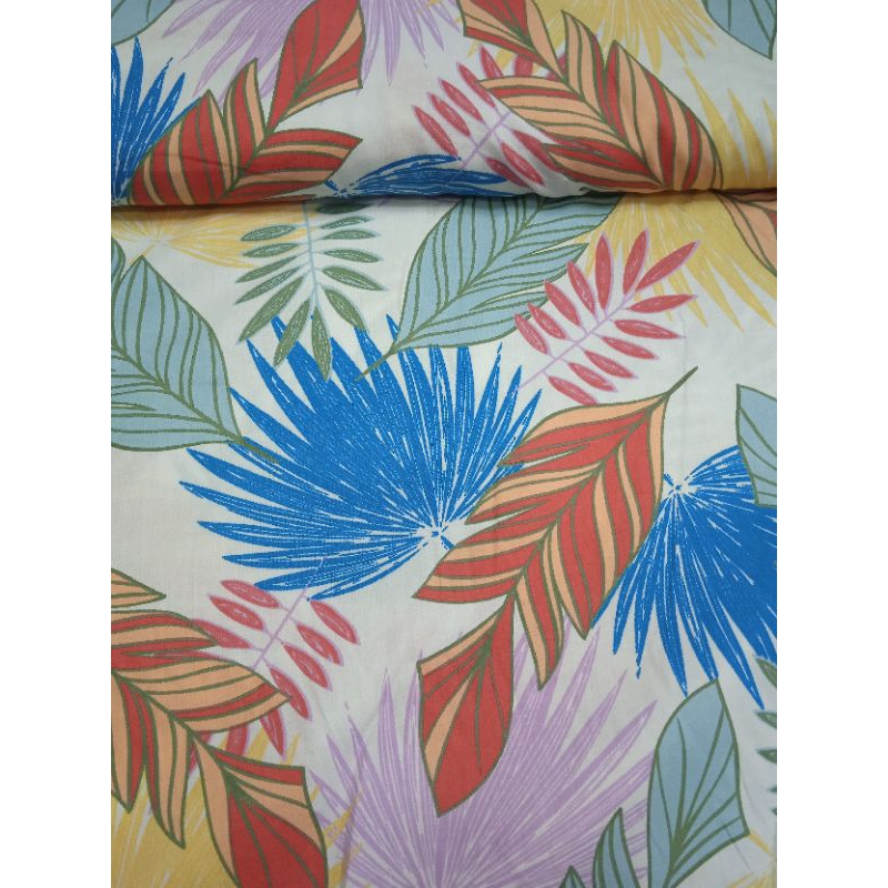 Jual BAHAN KAIN KATUN GARMENT IMPORT MOTIF DAUN | Shopee Indonesia