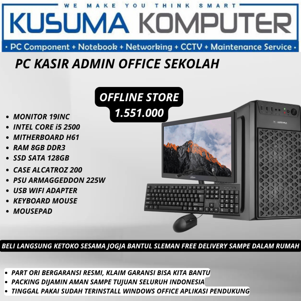 Jual Fullset PC Monitor Komputer Office Kasir Admin intel Core i5 2500 ...