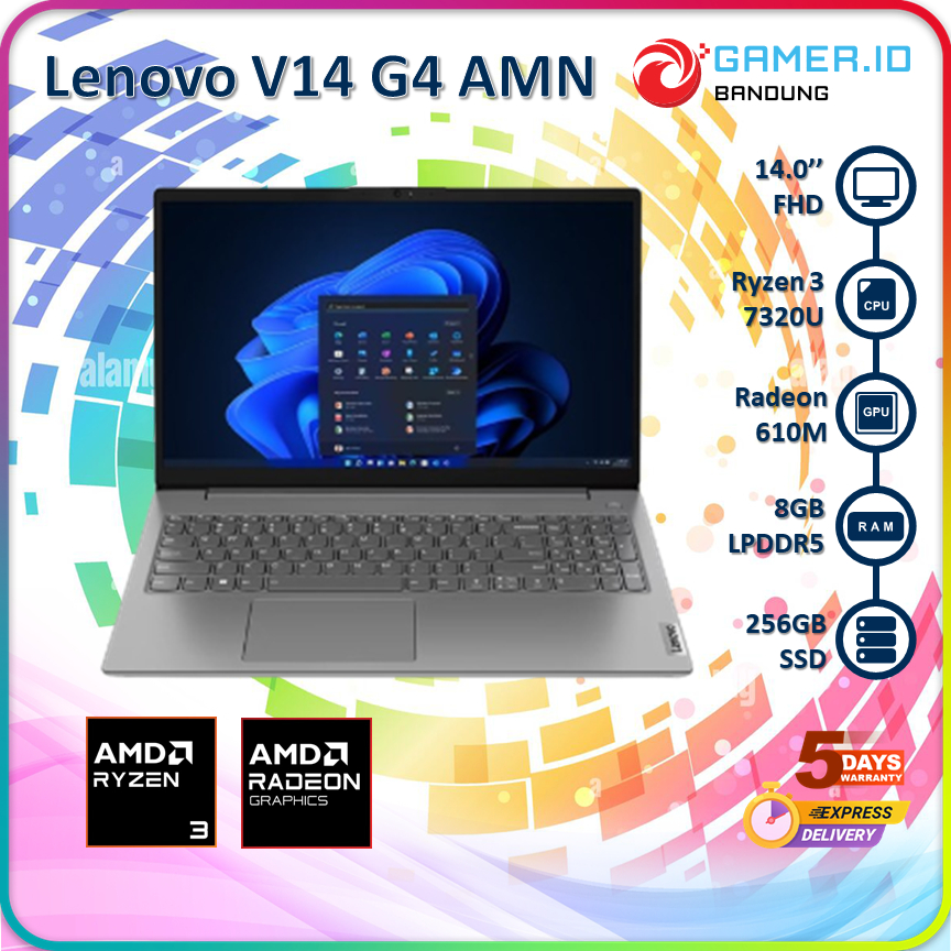 Jual LENOVO V14 G4 AMD RYZEN 3 7320U 8GB 256GB 14" FHD TN | Shopee ...
