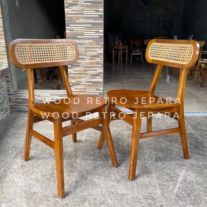 Jual Kursi Makan Cafe Resto Type Ropan Rotan - Kursi Ropan Minimalis Retro Kayu Jati Asli ...