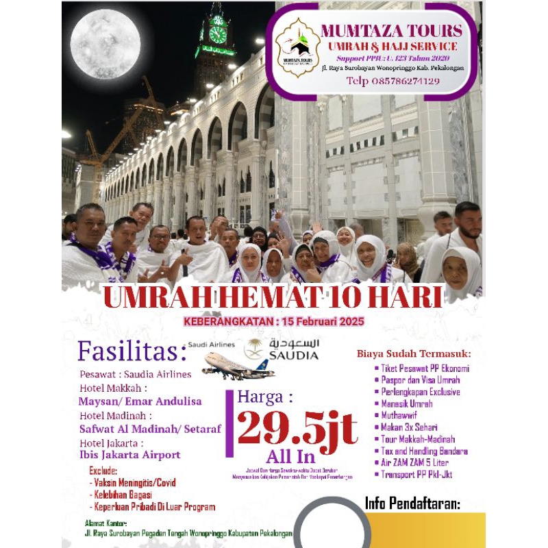 Jual Umrah Hemat 10 Hari by Saudia Airlines | Shopee Indonesia