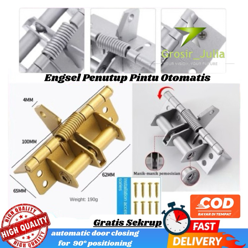 Jual Engsel Pintu Otomatis Buka Tutup / Spring Door Closer Engsel Metal ...