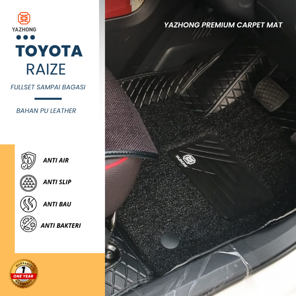 Jual YAZHONG KARPET MOBIL TOYOTA RAIZE 2021-2024 FULLSET SAMPAI BAGASI ...