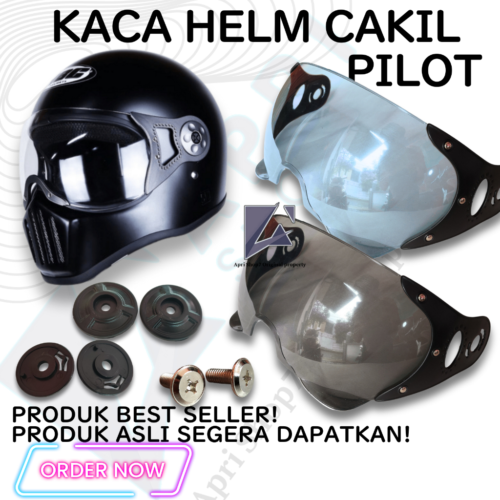 Jual Kaca Helm Cakil Pilot KACA HELM PILOT CAKIL RETRO KLASIK FULL FACE ...