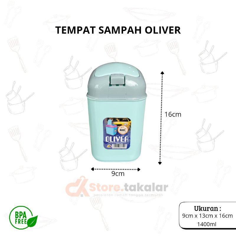 Jual Tempat Sampah Oliver 1400ml / Tempat Sampah Mini Tissue | Shopee ...