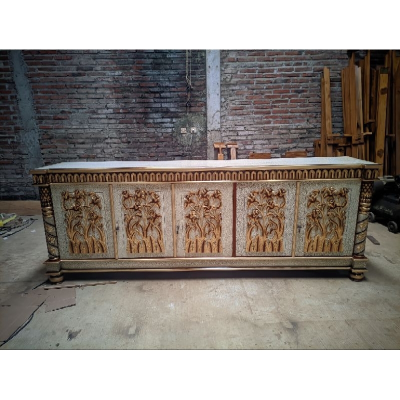 Jual buffet custom buffet ukir bunga panjang 250cm | Shopee Indonesia