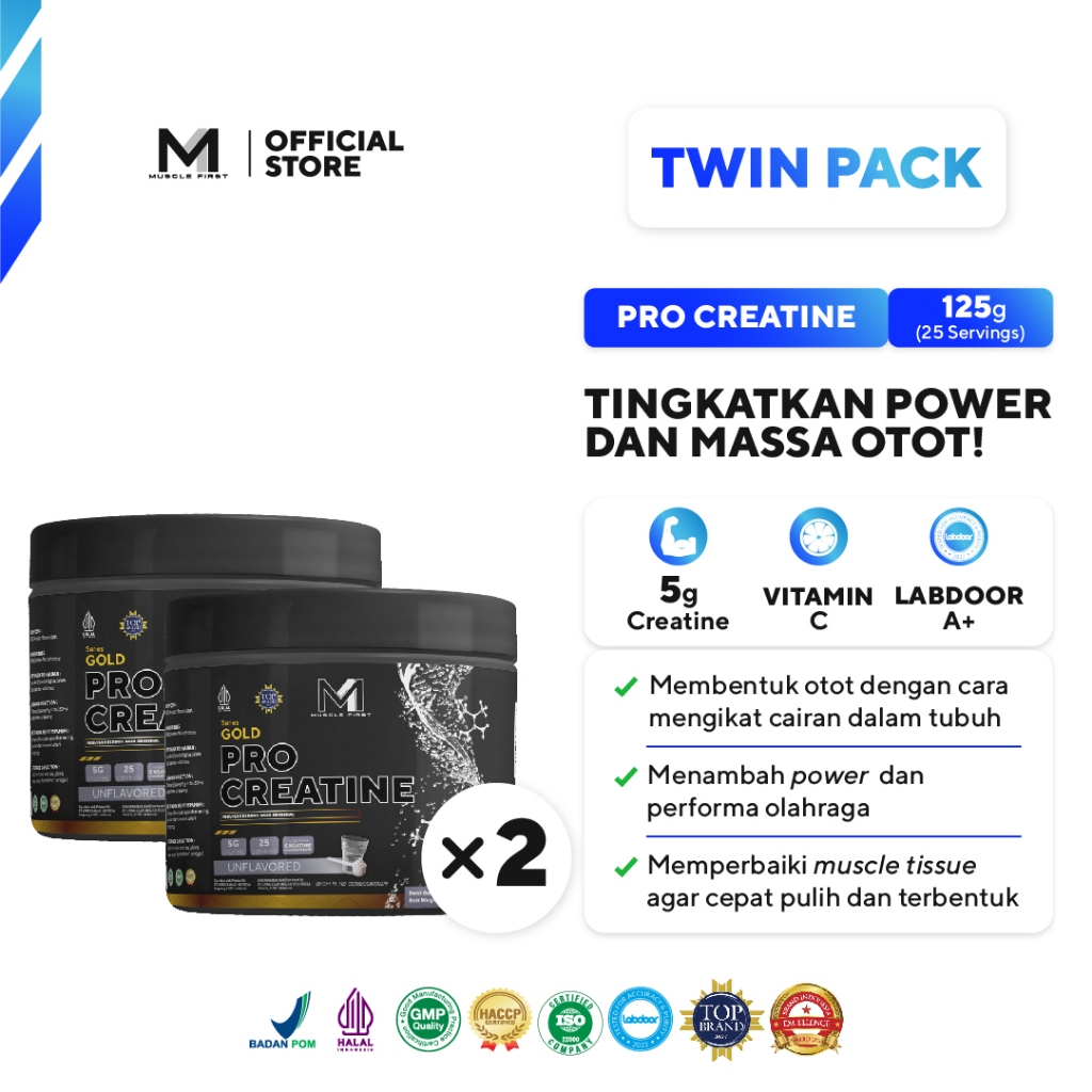Jual [BUNDLE] MUSCLE FIRST Pro Creatine 125gr Unflavored x2 - Menambah ...