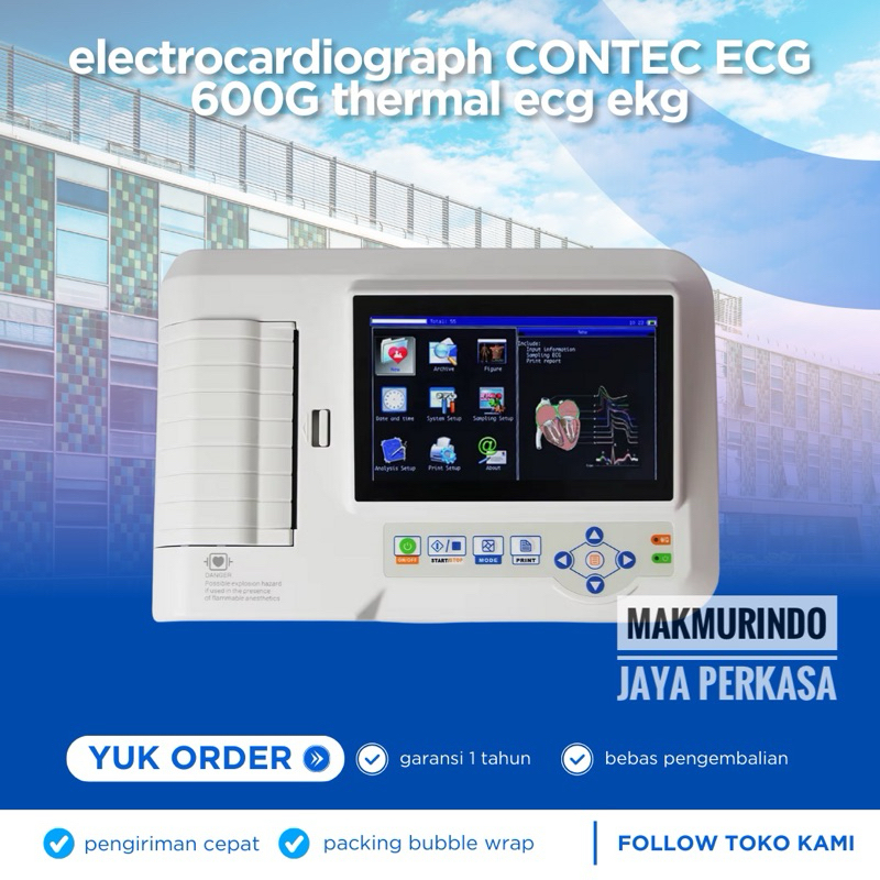 Jual Electrocardiograph CONTEC ECG600G Thermal ECG EKG Electrocardiogram | Shopee Indonesia