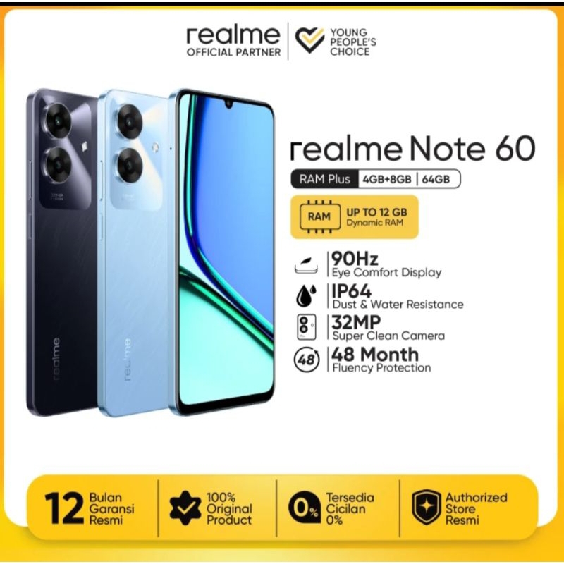 Jual Realme Note 60 Ram 4+4 / 64 GB - GARANSI RESMI 1 TAHUN | Shopee ...