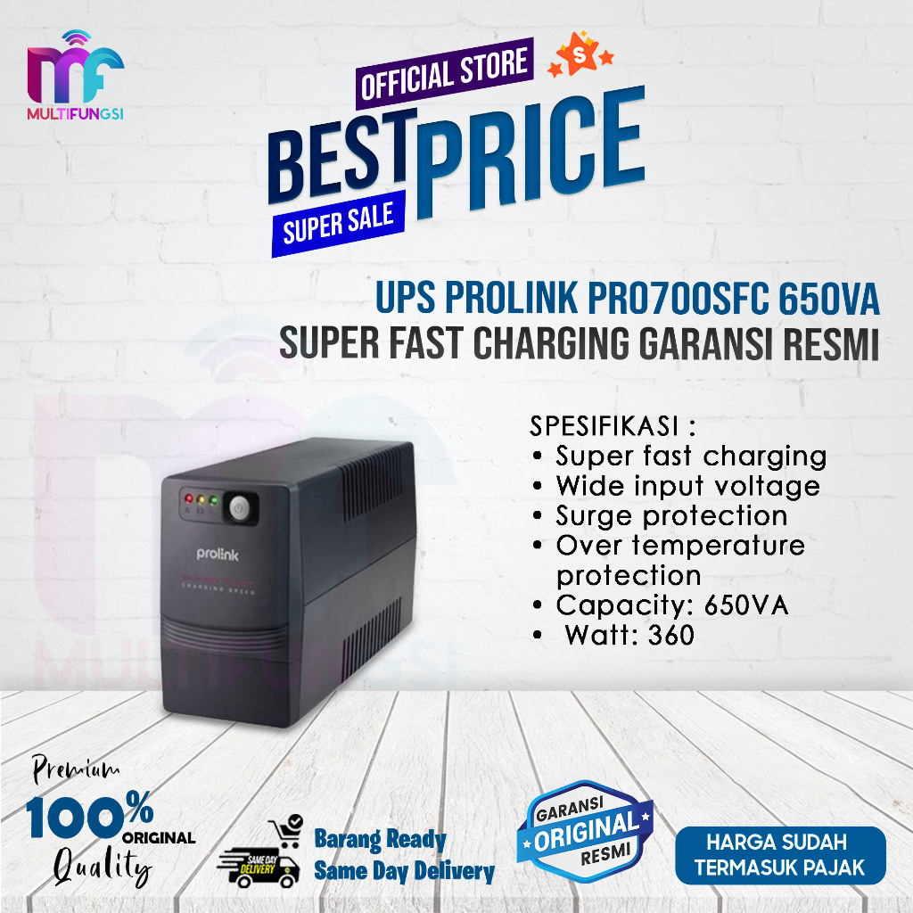 Jual UPS Prolink PRO700SFC / PRO 700SFC 650VA Super Fast Charging Garansi Resmi | Shopee Indonesia