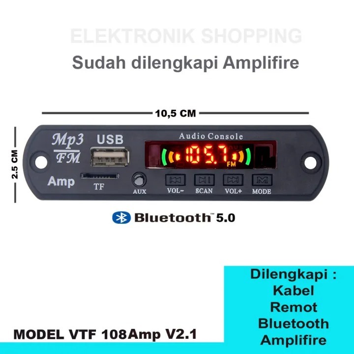 Jual Modul Mp3 Bluetooth 12v sudah dilengkapi Amplifire | Shopee Indonesia