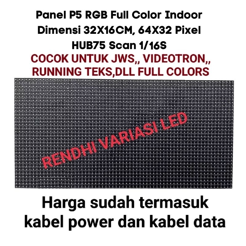 Jual Ready stock panel modul LED p5 indoor rgb full color running teks ...