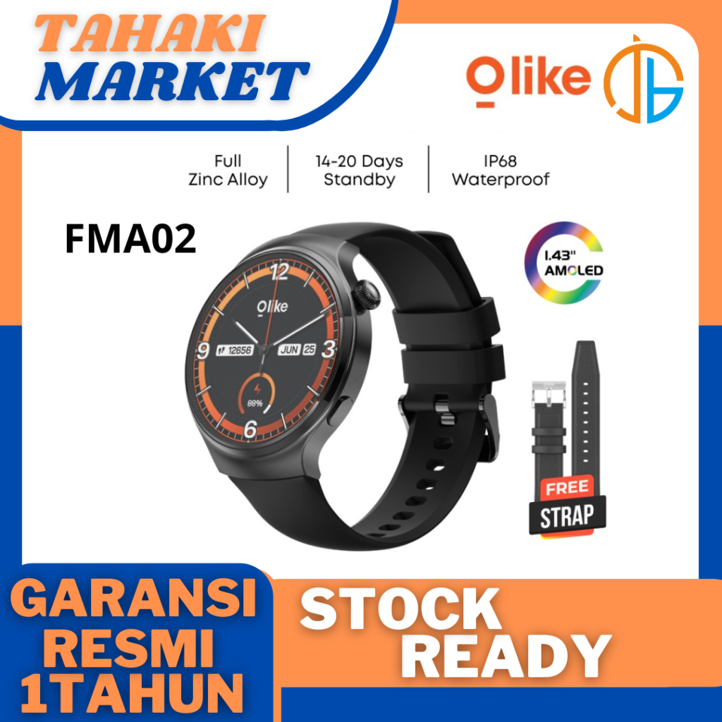 Jual Olike Smartwatch Bluetooth Call FMA02 - Layar AMOLED 1,43" | IP68 ...