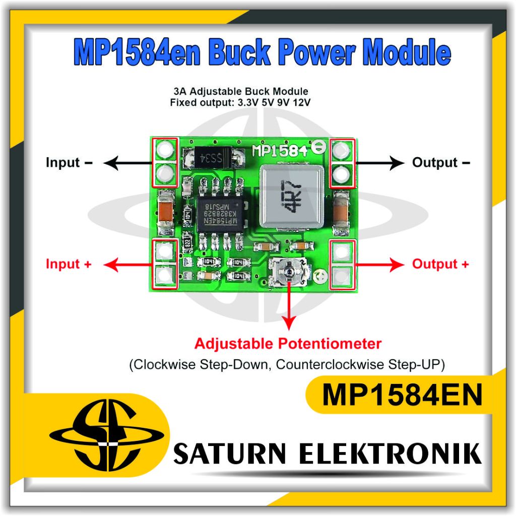 Jual Mini Step Down 3A MP1584 Step Down 4.5V-28V to 0.8V-20V Max 3A ...