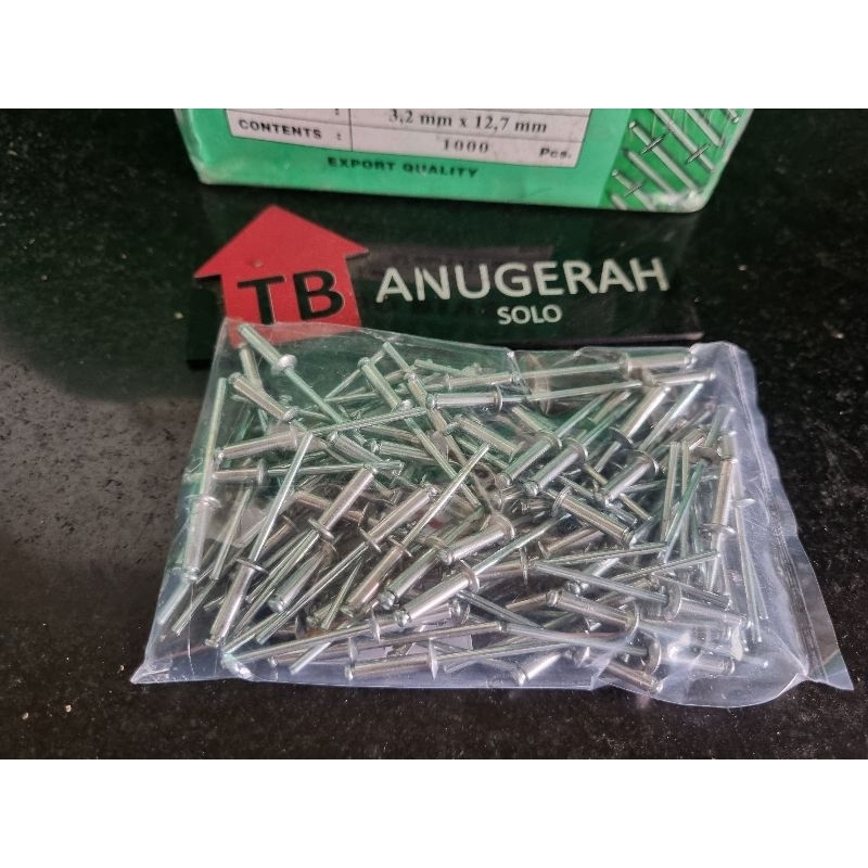 Jual (100pcs) Paku Rivet 450 (Aluminium Rivet) (NF-RN-450) 3.2x12.7mm ...