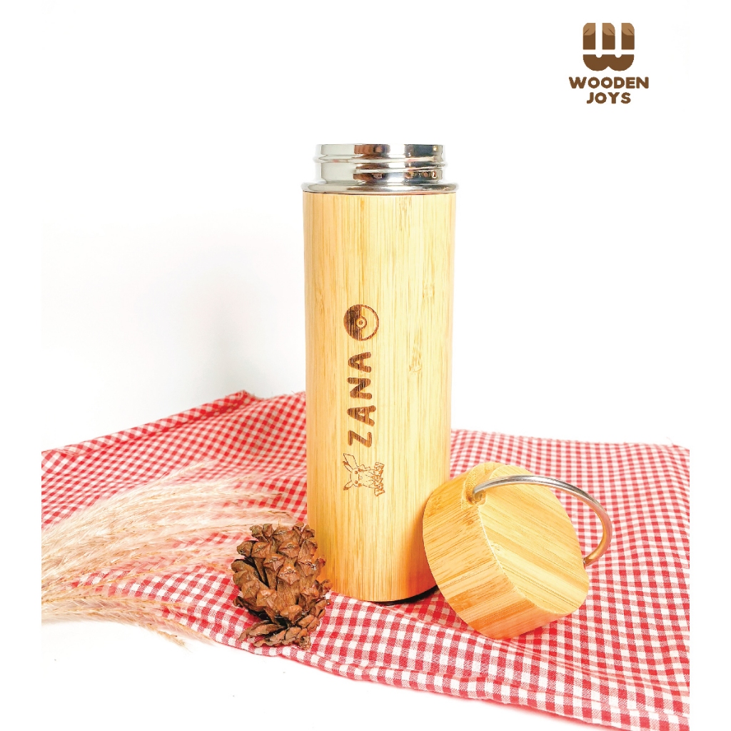 Jual [FREE GRAFIR] Wooden Custom Tumbler Jinjing Stainless Steel Botol ...