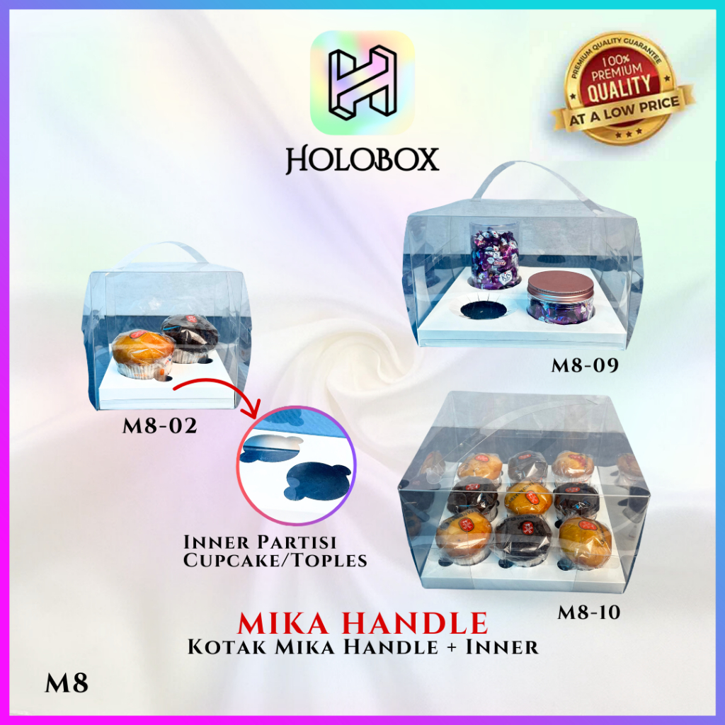 Jual Box Mika / Kotak Kue Mika / Box Cupcake + Tatakan / Packaging Mika ...