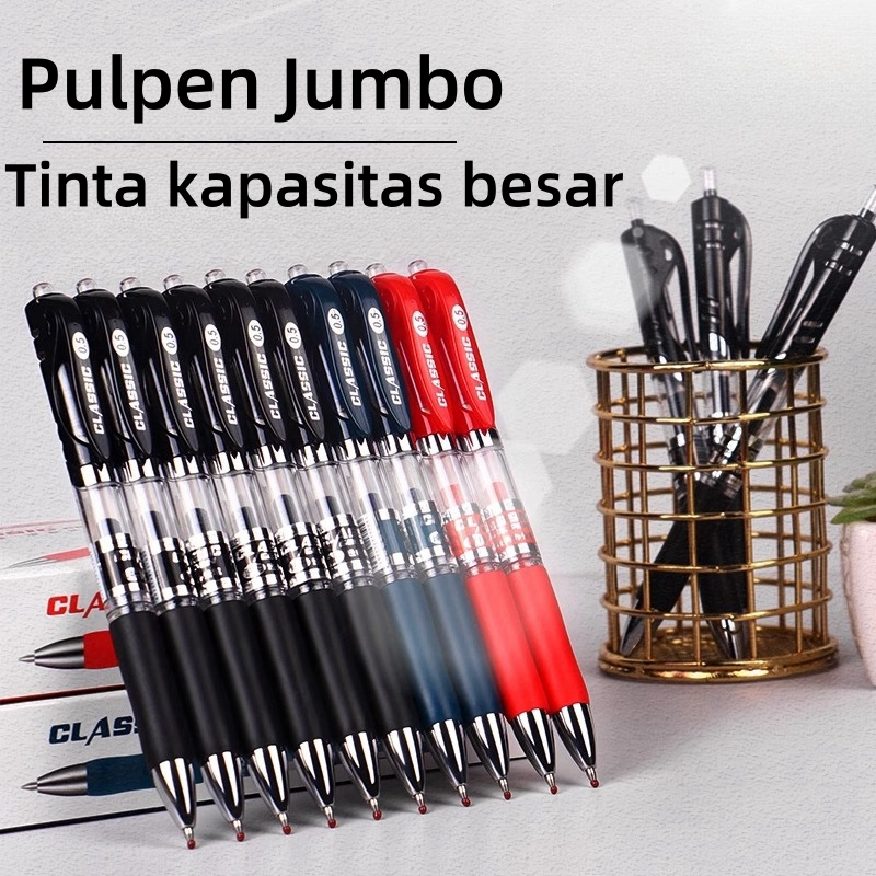 Jual [COD] AIGD Pulpen Pena Gel Pulpen Jumbo 1 PACK 12 PCS 0.5mm Tinta ...