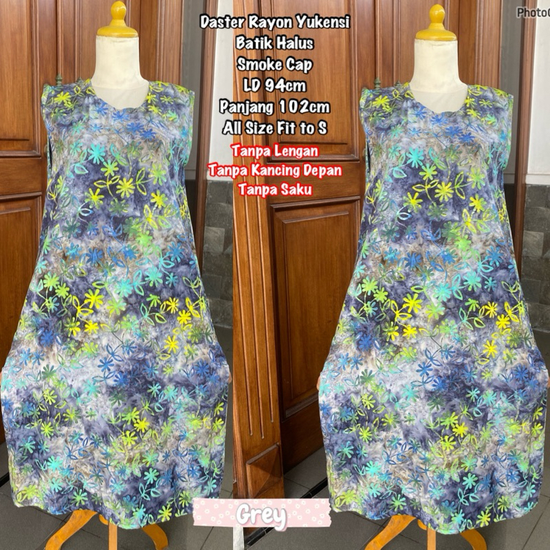 Jual DASTER YUKENSI BAHAN RAYON BATIK HALUS SMOKE CAP | Shopee Indonesia