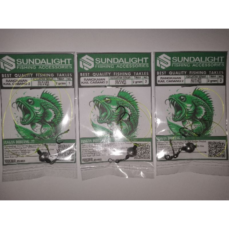 Jual Rangkaian Kail Cabang 2 Premium. Cocok untuk mancing Ikan Mas, Nilla, Tawes, Gurame, Lele ...