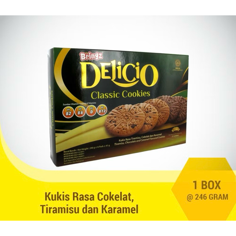Jual Bringz Delicio Classic Cookies Rasa Cokelat, Tiramisu dan Karamel ...