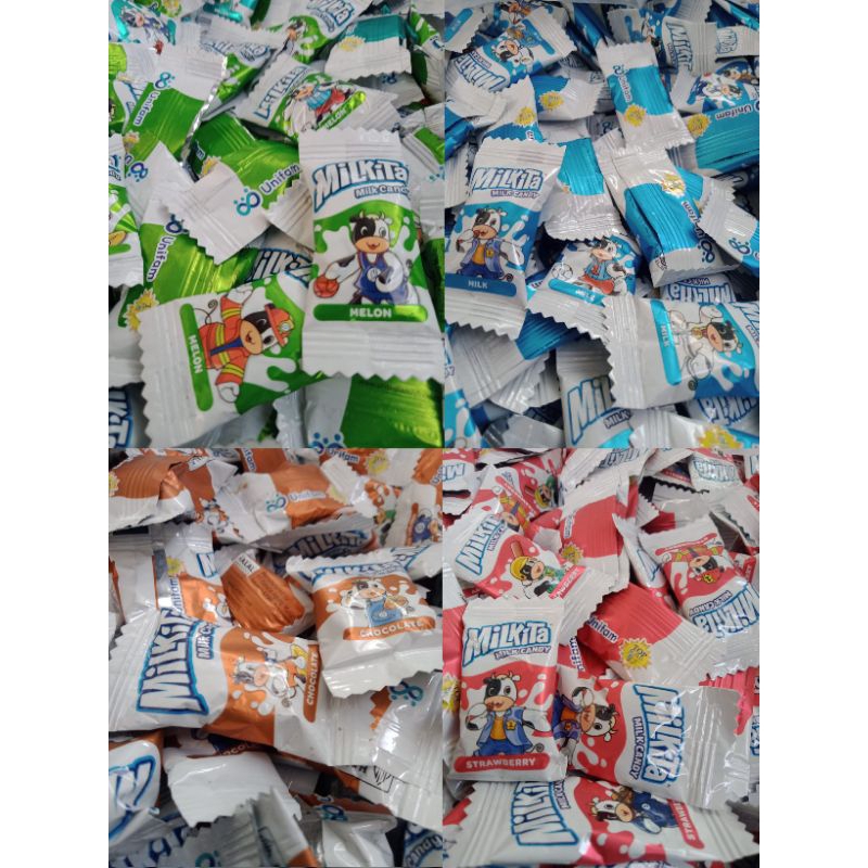Jual permen milkita kiloan murah mix rasa isi -+400 pcs perkg | Shopee ...