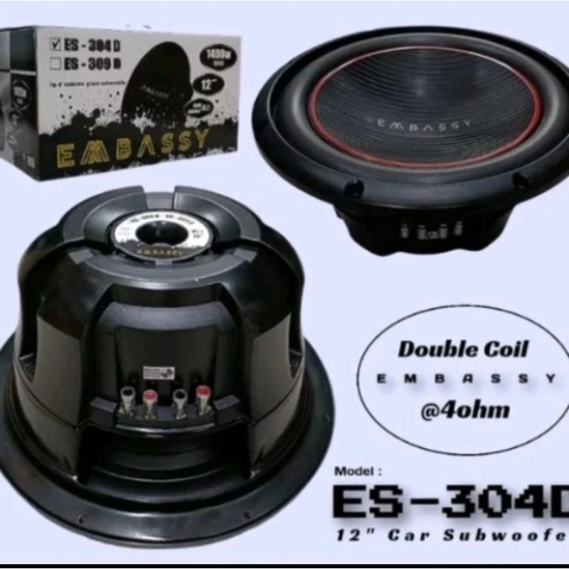 Jual Speaker Subwoofer 12 inch Embassy ES-304D Double Coil Original | Shopee Indonesia