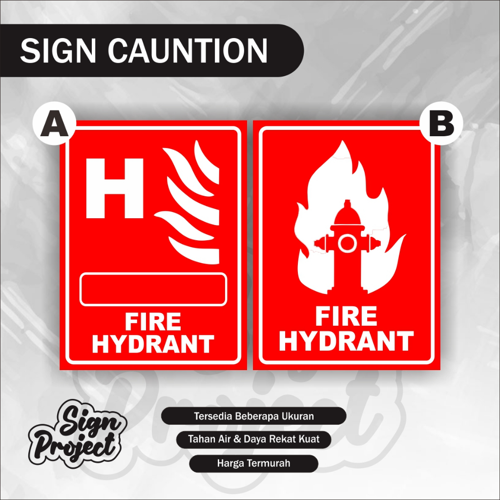 Jual Sign Sticker Fire Hydrant / Stiker Pemadam Api / Stiker Penunjuk ...