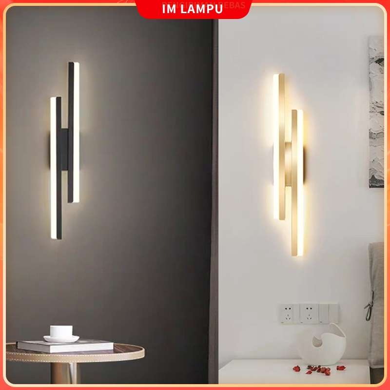 Jual Lampu dinding panjang emas estetika ruang tamu/kamar tidur/teras ...