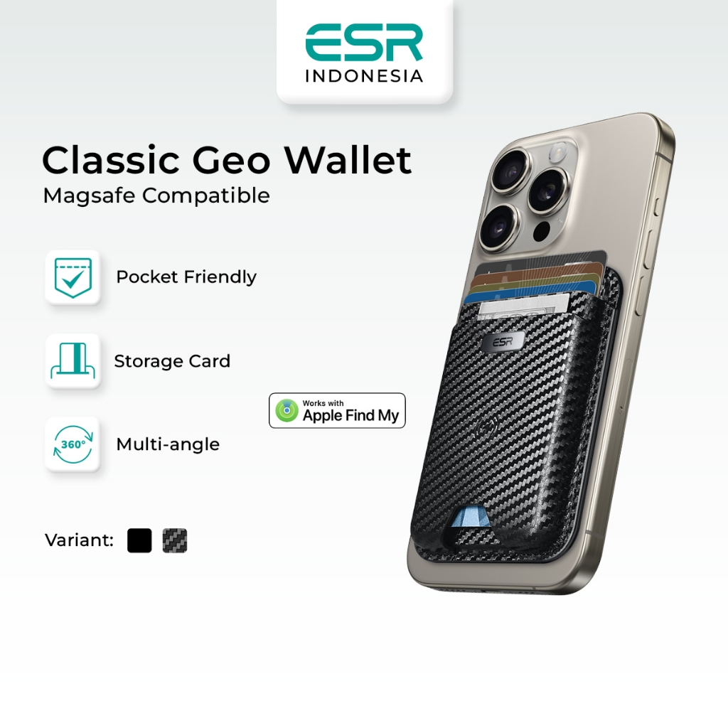 Jual ESR HaloLock Classic Geo Find My Wallet Magsafe Phone Card Holder | Shopee Indonesia