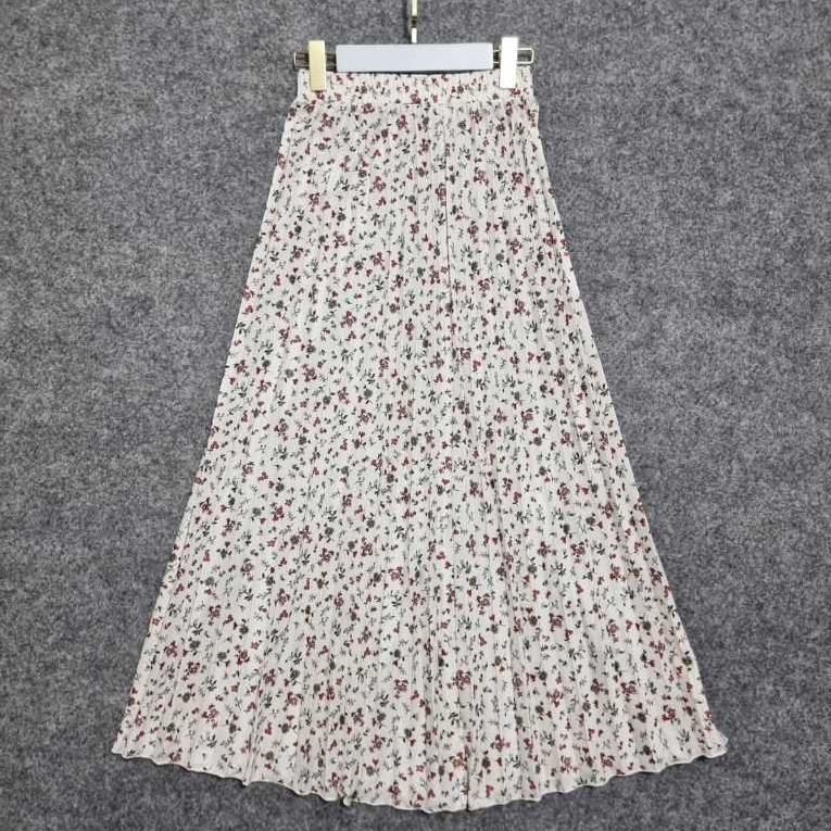 Jual Rok Plisket Motif Bunga Rok Wanita Kekinian Rok Korean Style ...