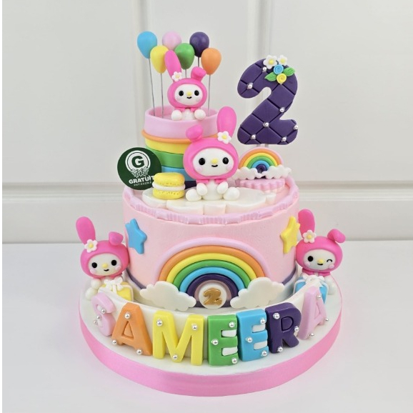 Jual CAKE TEMA MELODY RAINBOW UK 15CM / KUE ULANG TAHUN CUSTOME ...